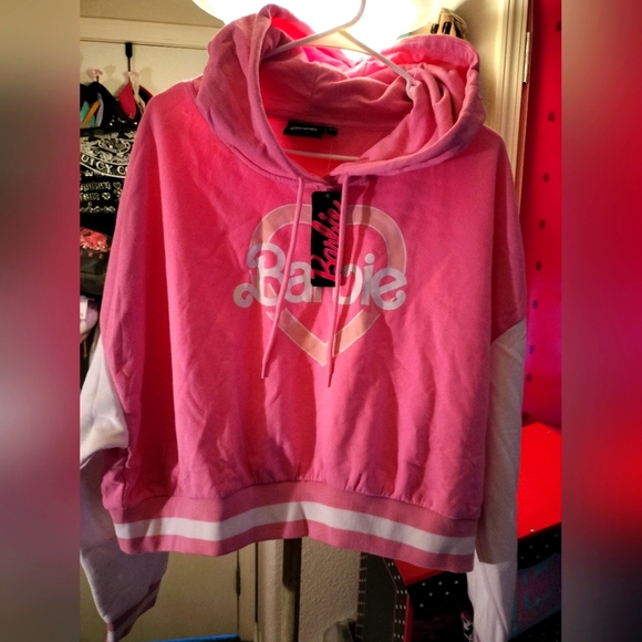 Barbie | Jackets & Coats | Plus Size Barbie Hooded Varsity Sweater Nwts ...